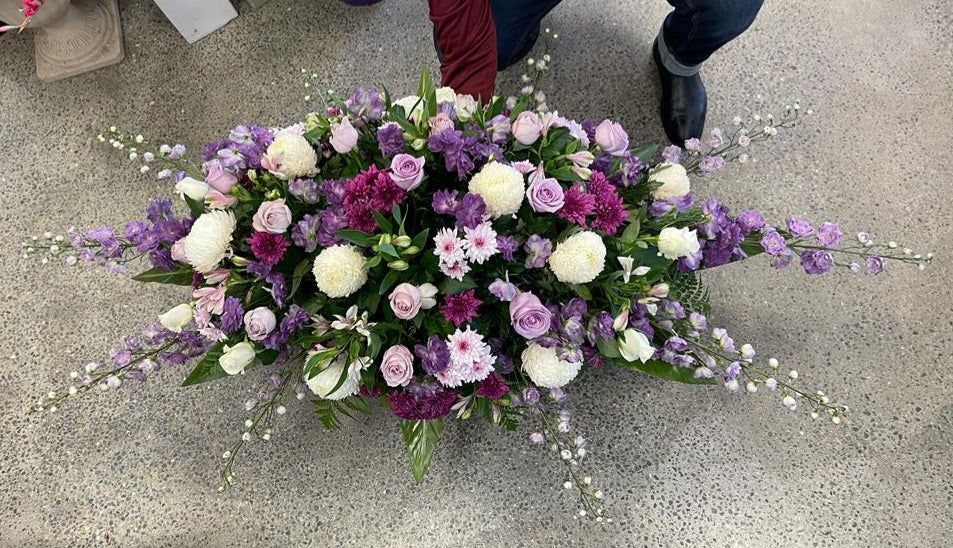 Casket Spray Flower Arrangement – Flower Shop Adelaide - Flowers By Marisa